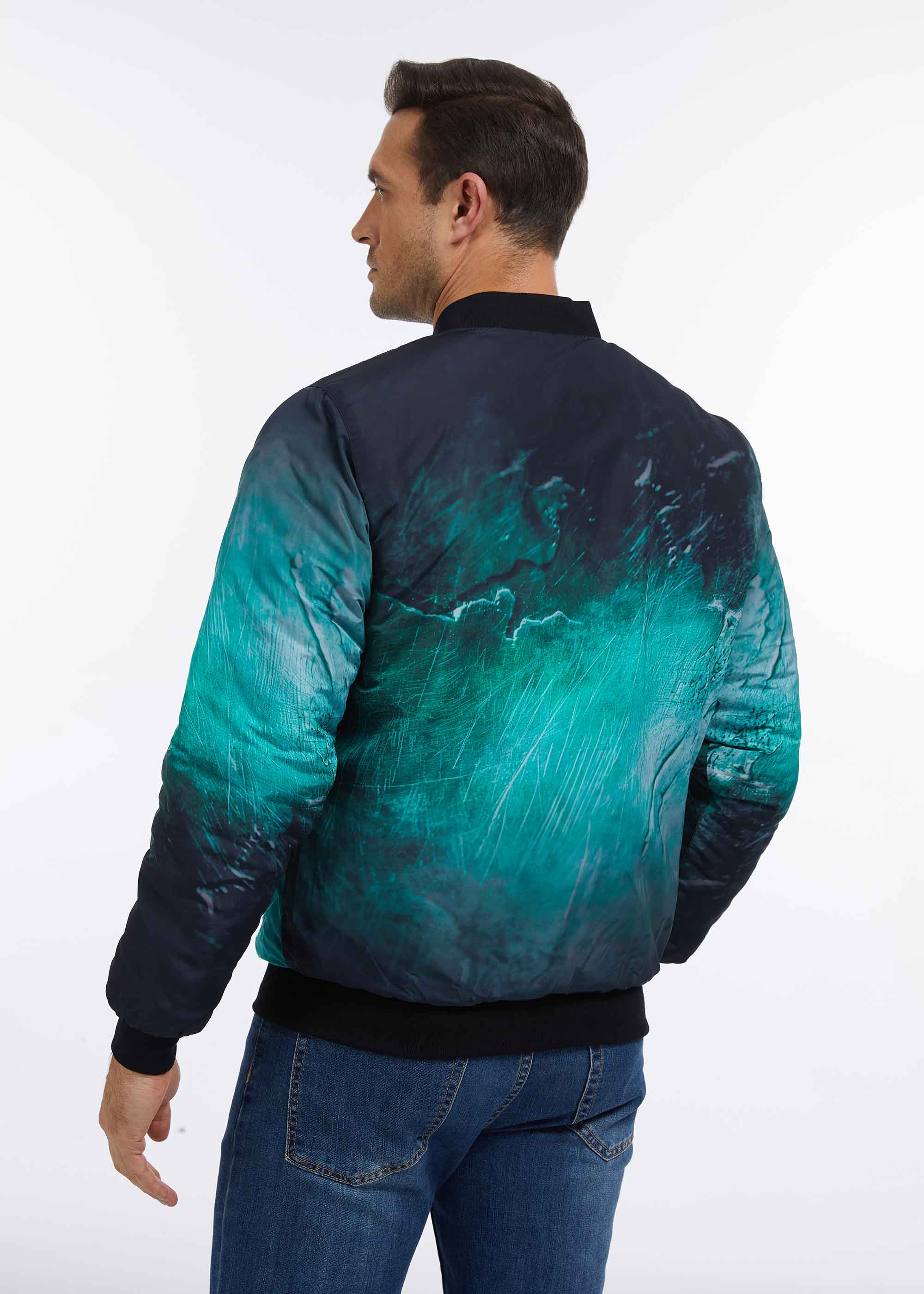 L’Acide Léopard Quilted Bomber Jacket – Metallic Black-Green Unisex ...