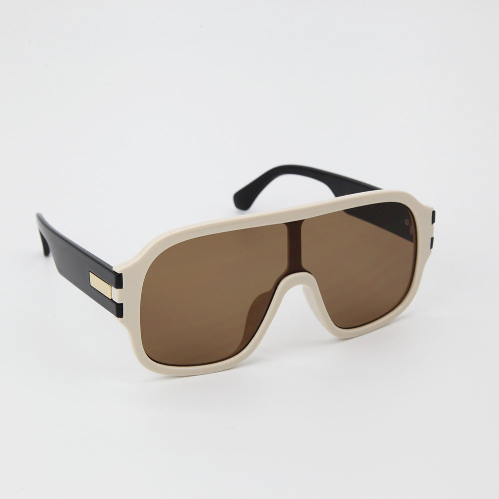 Finley Oversized Frame Oval Sunglasses in Brown & Cream – Harlow & Lloyd
