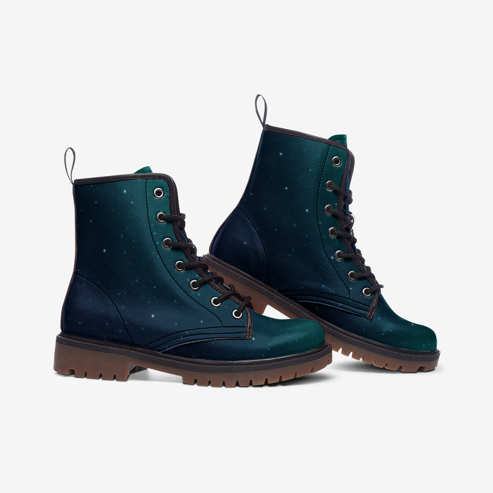 Green Galaxy Lace Up Boots - Green Combat Boots Wide Fit – Harlow & Lloyd