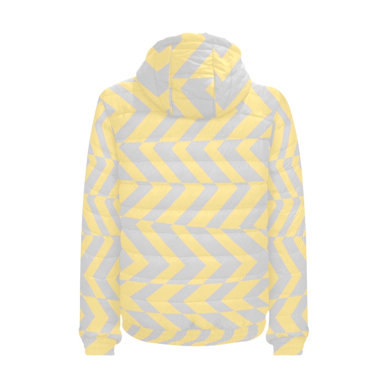 Yellow & Gray Abstract Hooded Puffer Jacket (Unisex) – Harlow & Lloyd
